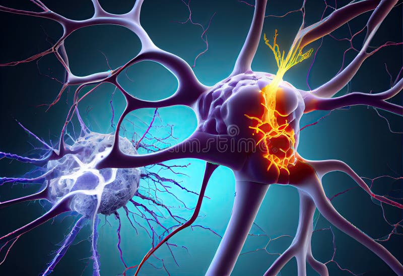 Neuronal and Optogenetic Stimulation. Generate Ai Stock Illustration ...