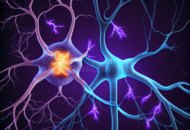 Neuronal and Optogenetic Stimulation. Generate Ai Stock Illustration ...
