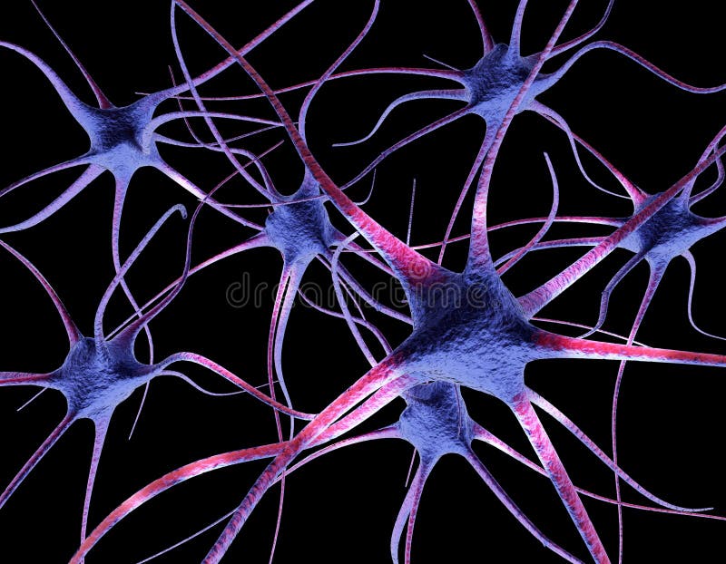 Connexions Neuronales Du Réseau Neuronal Du Cerveau Humain. Impulsions ...