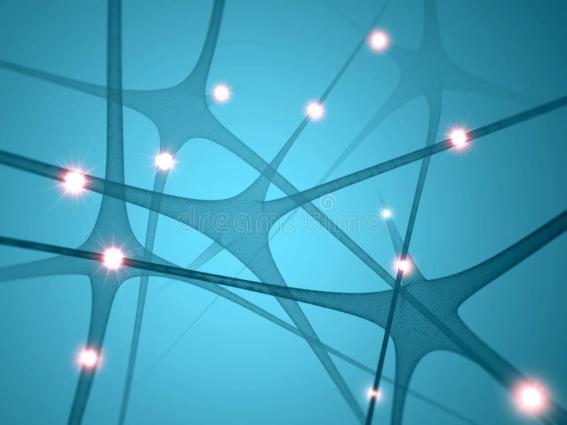 Neurones, Communication De Cerveau De Synapses, Illustration Stock ...