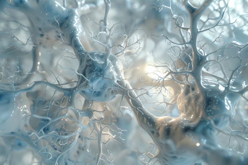 Neurons Abstract Background. Connections of Nerves in Microscope View ...