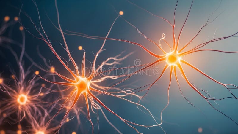 Neurons in Action a Vibrant Display of Neural Activity. Stock Photo ...