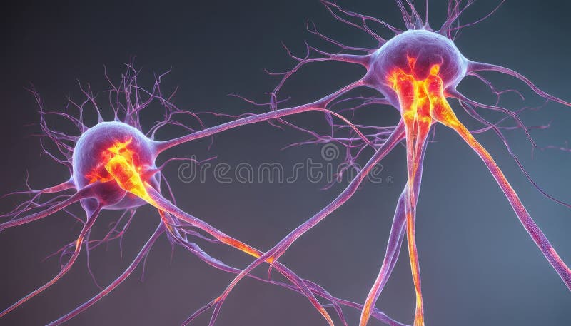Neurons in Action - a Visual Representation of Neural Activity Stock ...