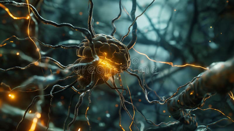 Neurons in the Brain Actively Firing, Symbolizing Neural Activity and ...