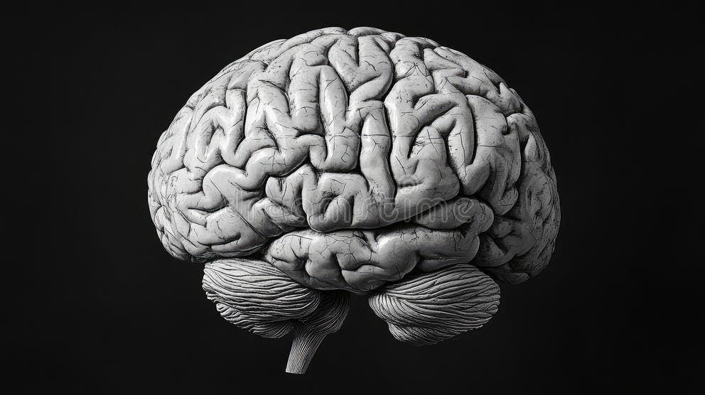 Neuronas Cerebro Blanco Negro Stock de ilustración - Illustration of ...