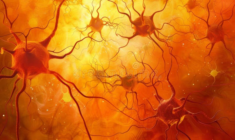 Neurons Brain Cell Medical Background Stock Illustration - Illustration ...