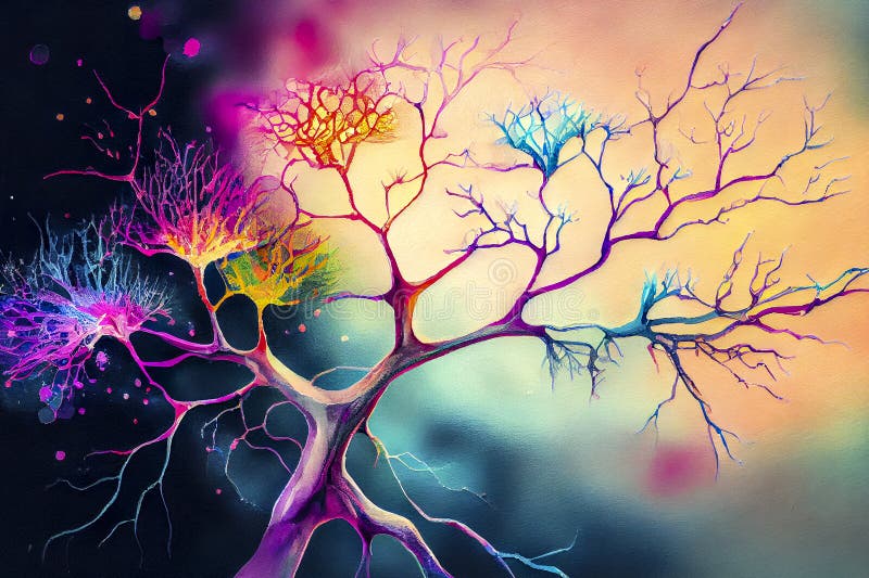 Neurons, Brain Cells, Neural Network Stock Illustration - Illustration ...