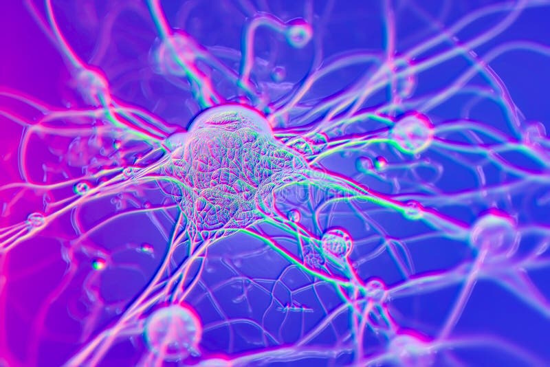 Neurons, Brain Cells, Neural Network, 3D Illustration Stock ...