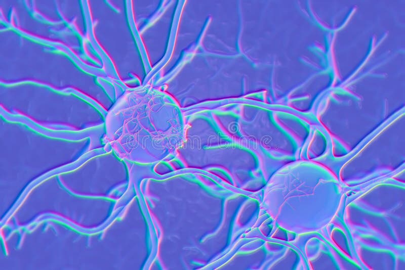 Neurons, Brain Cells, Neural Network, 3D Illustration Stock ...