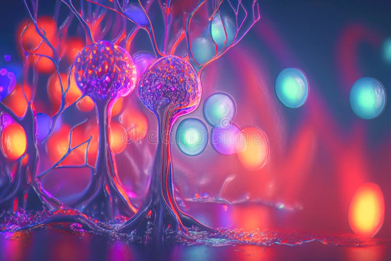 Neurons, Brain Cells, Neural Network, 3D Illustration Stock ...
