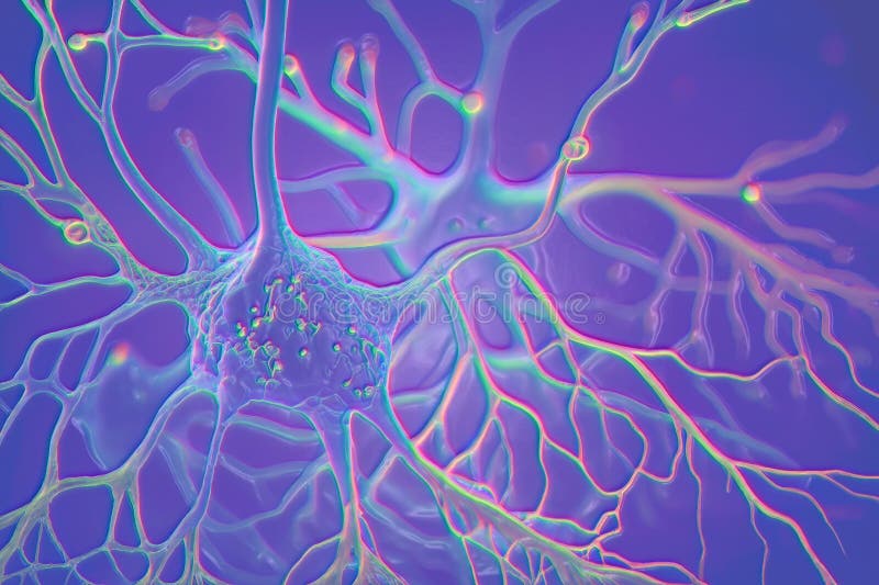 Neurons, Brain Cells, Neural Network, 3D Illustration Stock ...