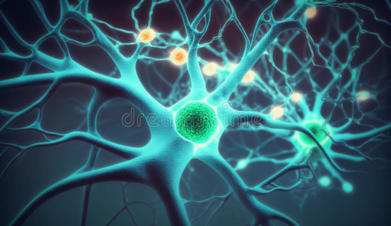 Neurons in the Brain with Focus Effect. Generative AI, Stock ...