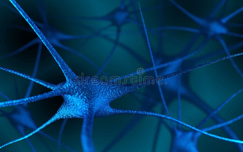 Neurons in the brain stock illustration. Illustration of neuro - 75371594