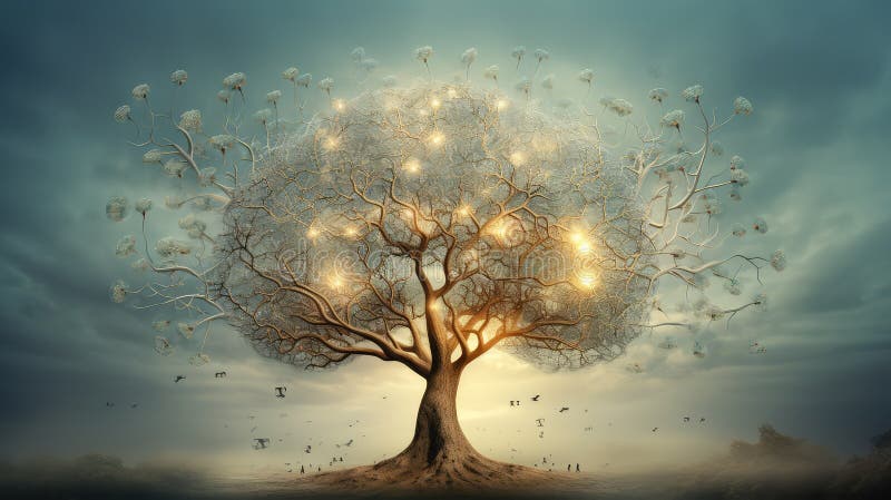 Neurons brain tree stock illustration. Illustration of function - 361888959