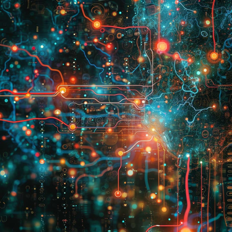 Neurons and Circuits: the Foundation of AI Stock Illustration ...