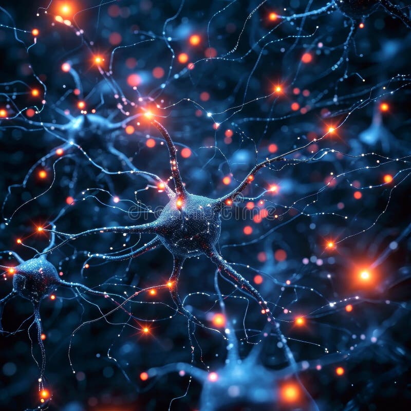 Neurons and Circuits: the Foundation of AI Stock Illustration ...