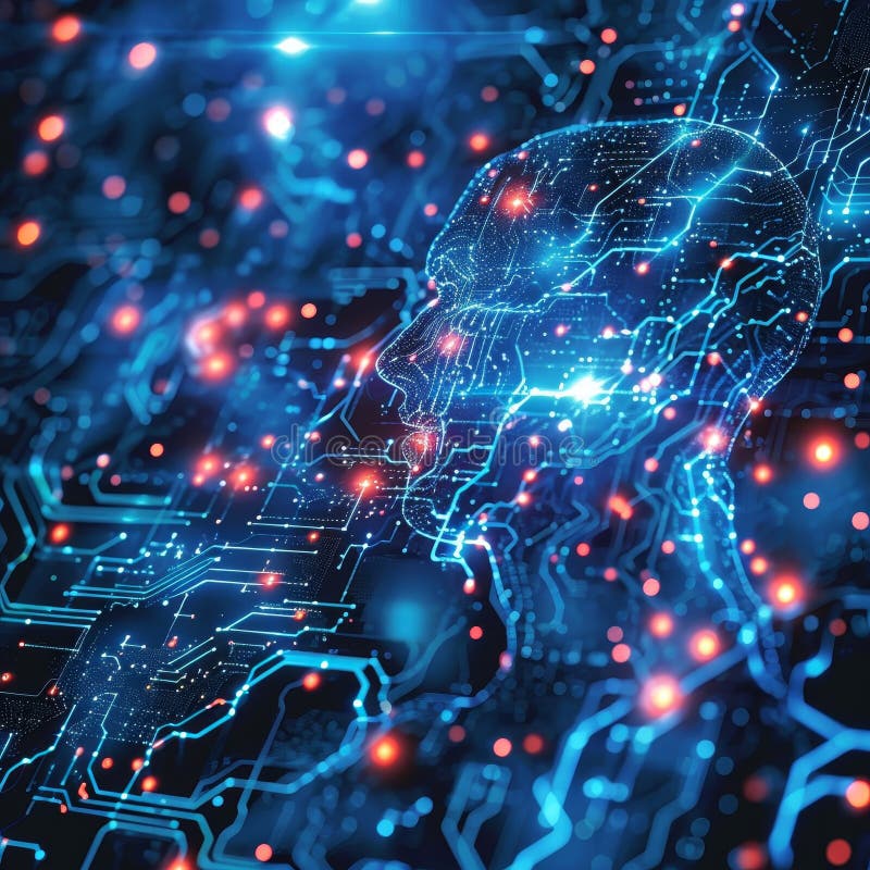 Neurons and Circuits: the Foundation of AI Stock Illustration ...