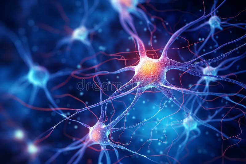Neurons Communicate with Each Other Stock Illustration - Illustration ...