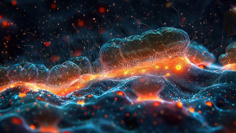 Neurons that Conduct an Impulse in the Brain Stock Illustration ...