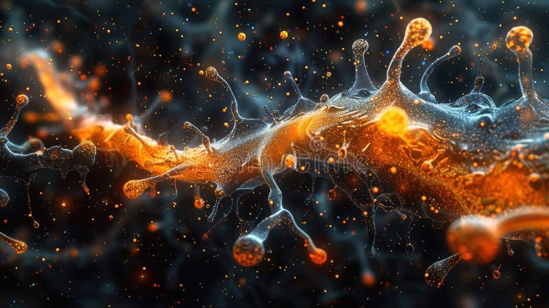 Neurons that Conduct an Impulse in the Brain Stock Illustration ...