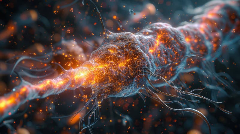 Neurons that Conduct an Impulse in the Brain Stock Illustration ...