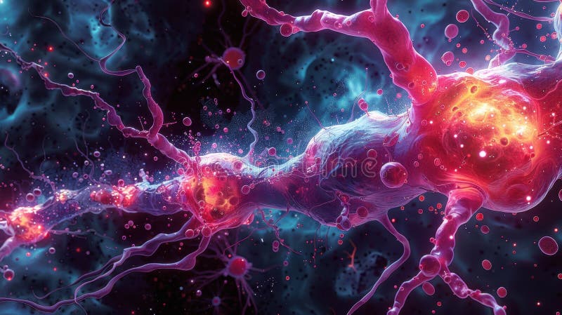 Neurons that Conduct an Impulse in the Brain Stock Illustration ...