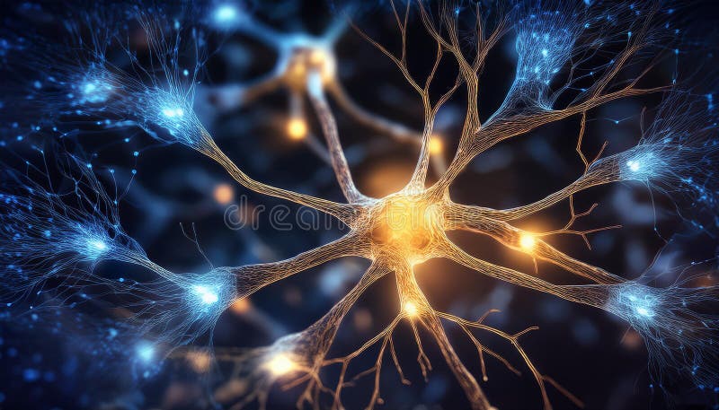 Neurons Connecting and Firing in Neural Network. Science Concept Stock ...