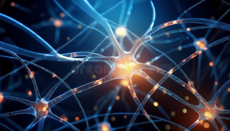 Neurons Connecting and Firing in Neural Network. Science Concept Stock ...