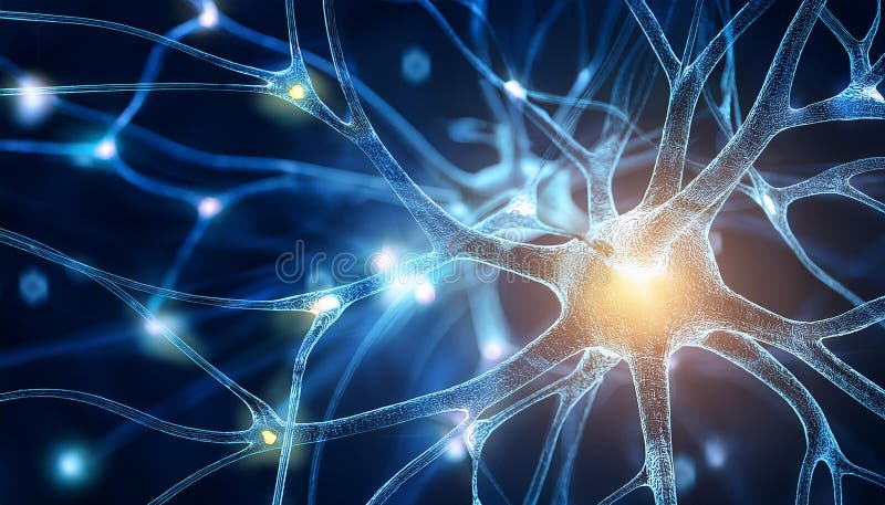 Neurons Connecting and Firing in Neural Network. Science Concept Stock ...