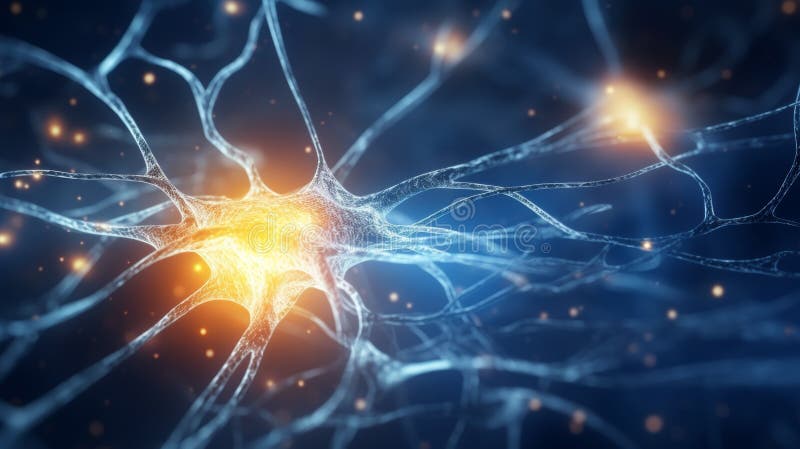 Neurons Firing in a Dynamic Display of Intertwining Lines and Vibrant ...