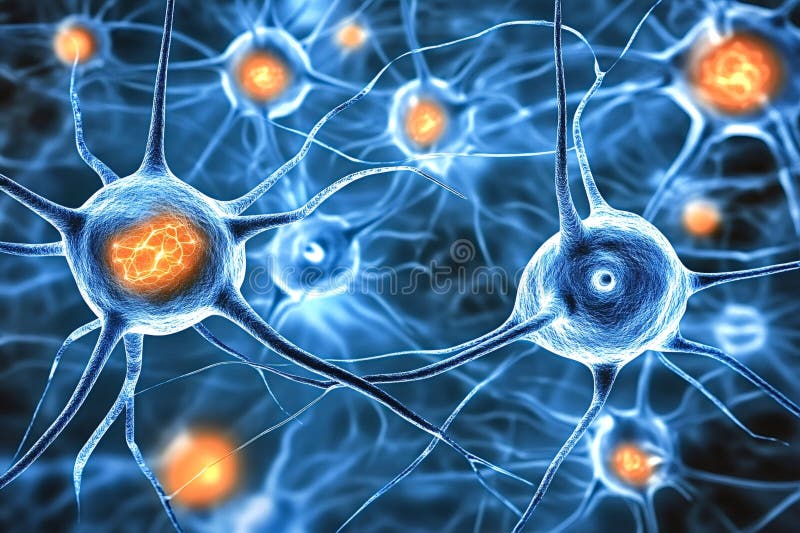 Neurons Firing Showing Nervous System Activity Synapses Stock Photos ...