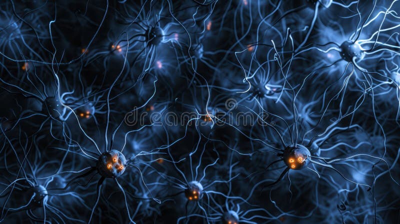 Neurons Illuminated in a Dark Background Representing Neural Activity ... Neurons Illuminated in a Dark Background Representing Neural Activity ...