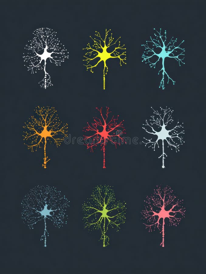 Neurons Connect in a Visually Striking Flat Style Resembling a ...