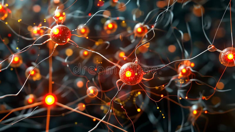 Neurons Interconnected with Glowing Synapses, Technology Concept Stock ...