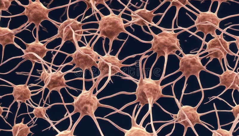 Neurons in a Network, a Complex Web of Connections Stock Illustration ...