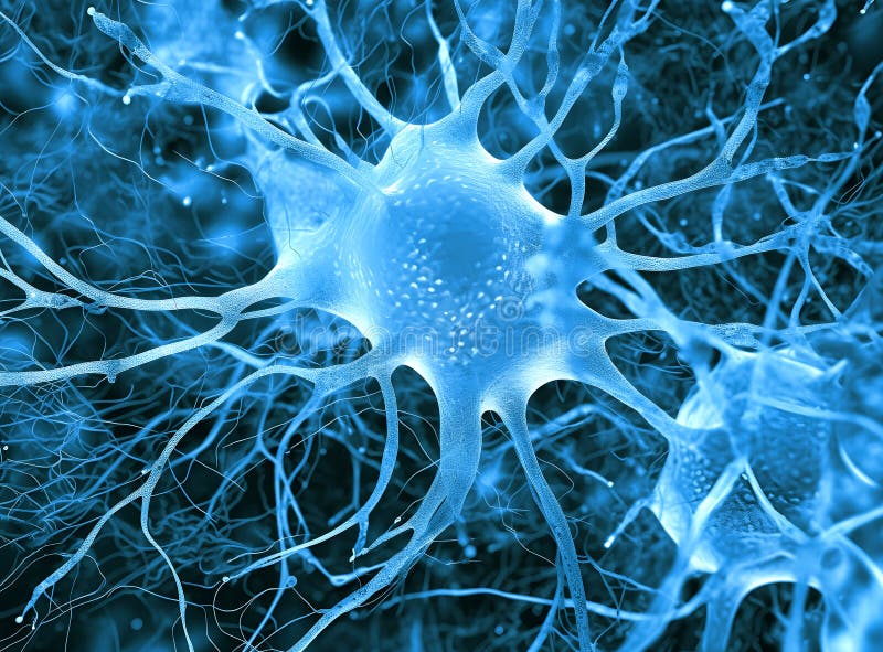 Neurons and Neural Network. Microscopic View of Brain Cells. Generative ...