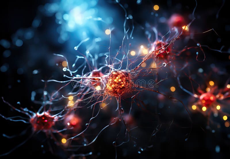 Neurons, Neural Networks and Synapses As Brain Structures Stock ...