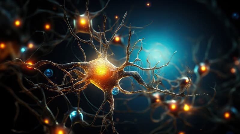Neurons Neural Networks And Synapses As Brain Structures Stock Illustration Illustration Of