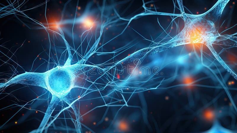 Neurons, Neural Networks and Synapses As Brain Structures Stock ...