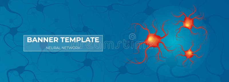 Neurons Science Horizontal Banner Stock Vector - Illustration of ...