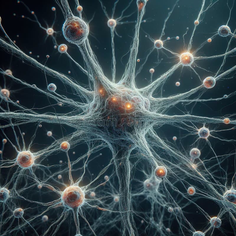 Neurons and Synapses Like Structure Depicting Brain Chemistry Stock ...