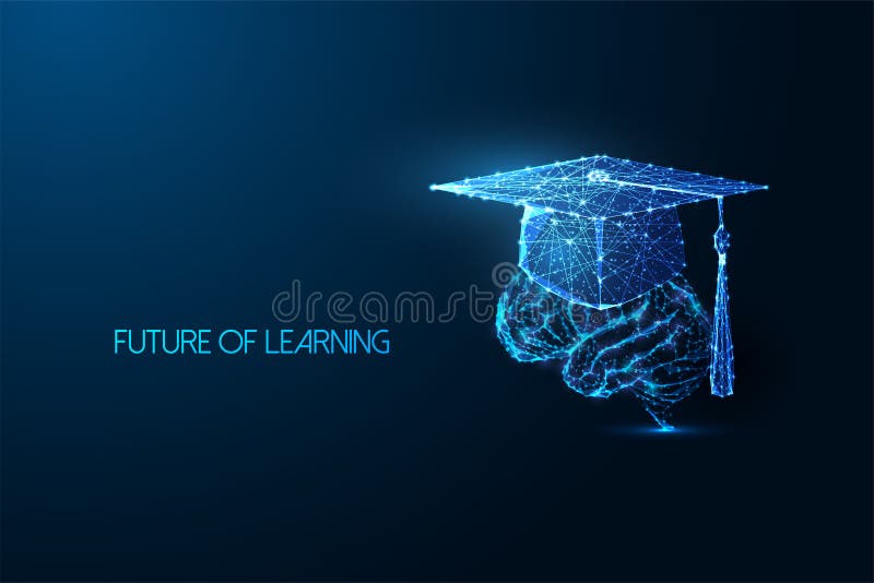 Futuristic Graduation Class of 2023 Banner Concept with Glowing Low ...