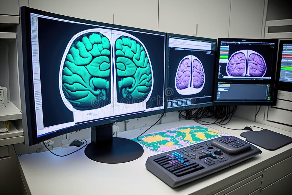 Neuroscience Lab with Brain Imaging Technology. Generative AI Stock ...