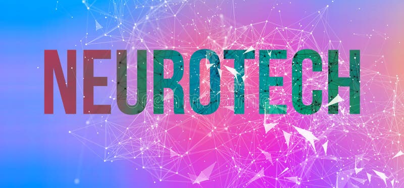 Neurotech Theme with Abstract Network Lines Stock Illustration ...