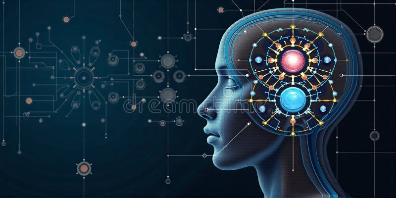 Neurotechnology Concept: Mind Mapping Interface Stock Illustration ...