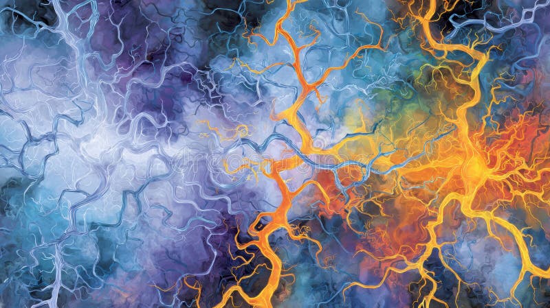 Neurotransmitter Concept Art Showing Synaptic Chemical Transmission ...