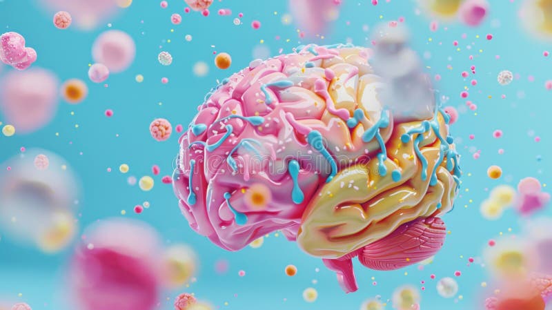 Neurotransmitter Pathways and Brain Communication Flow Stock Photo ...