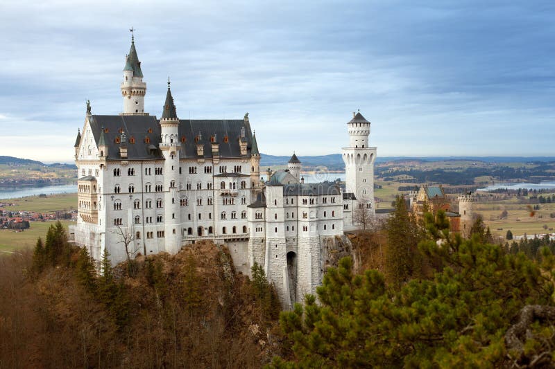 Neuschwanstein Castle Against Forggensee Stock Image - Image of ...