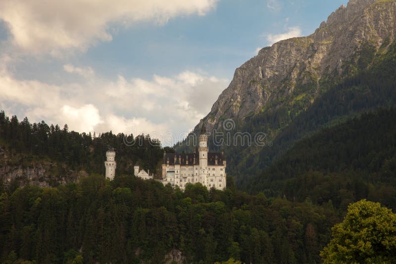 Neuschwanstein Castle at Sunset, Germany Stock Image - Image of german ...