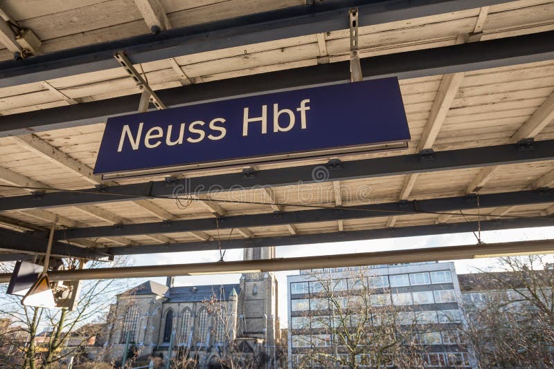 Neuss Train Station Sign Germany Stock Image - Image of travel ...